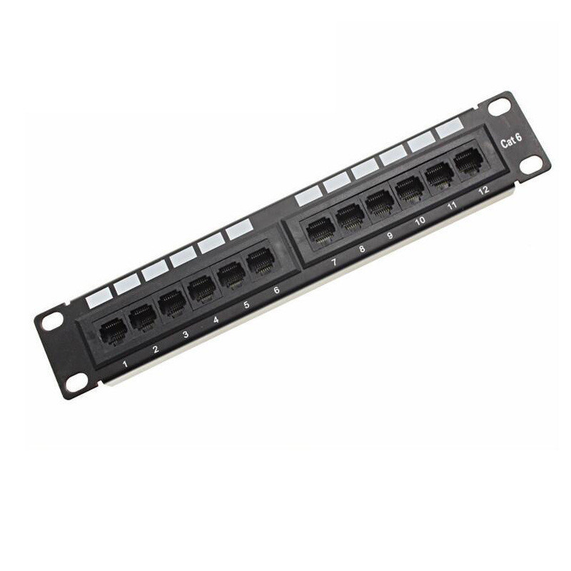 12 Port Cat 6 UTP Patch Panel for Network Server Rack Cabinet Compact ...